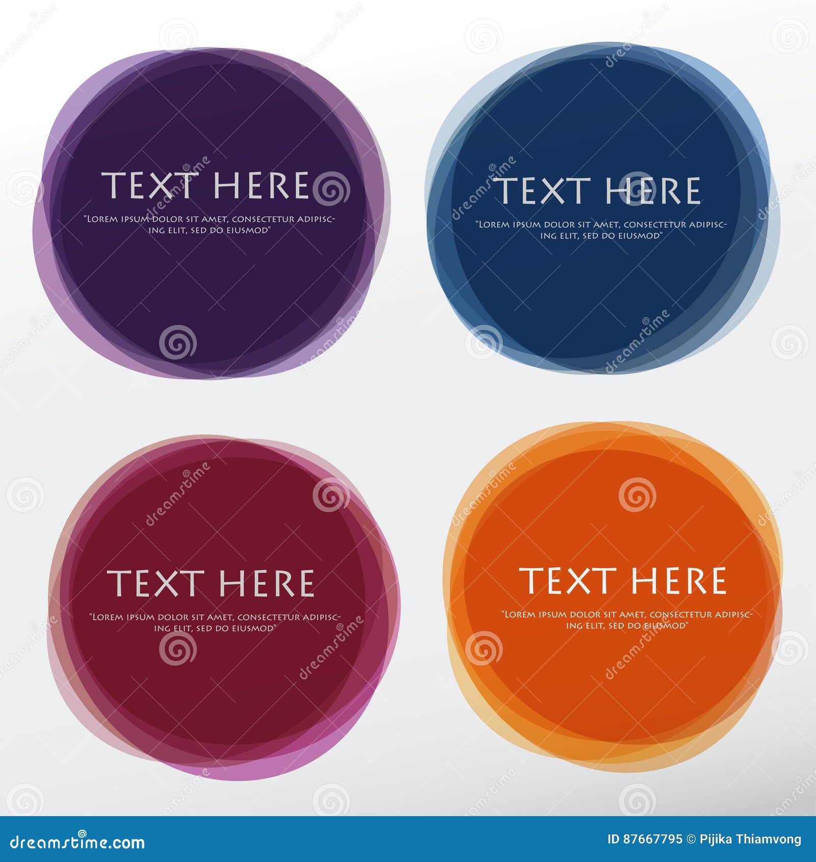 Set of Round Colorful Vector Shapes. Abstract Vector Banners Stock ...