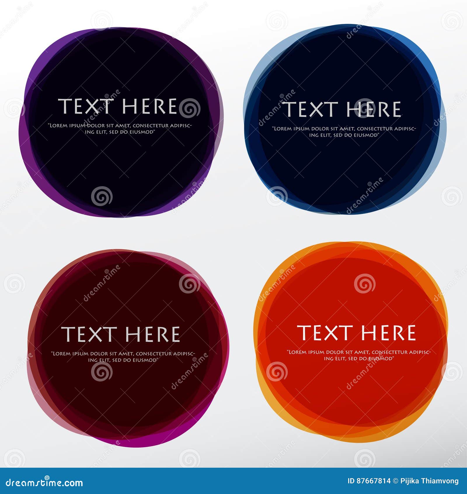 Set of Round Colorful Vector Shapes. Abstract Vector Banners Stock ...