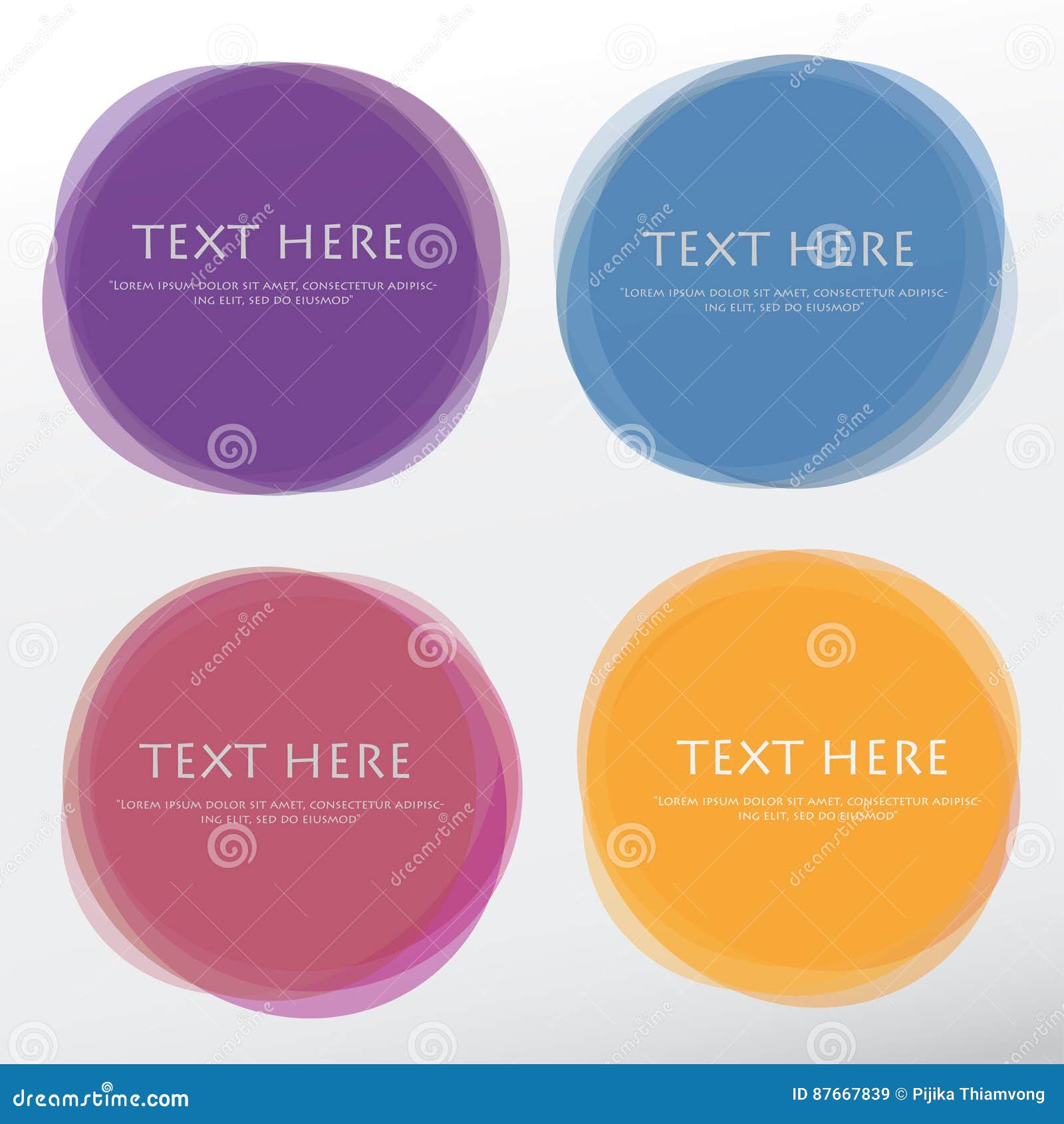 Set of Round Colorful Vector Shapes. Abstract Vector Banners Stock ...