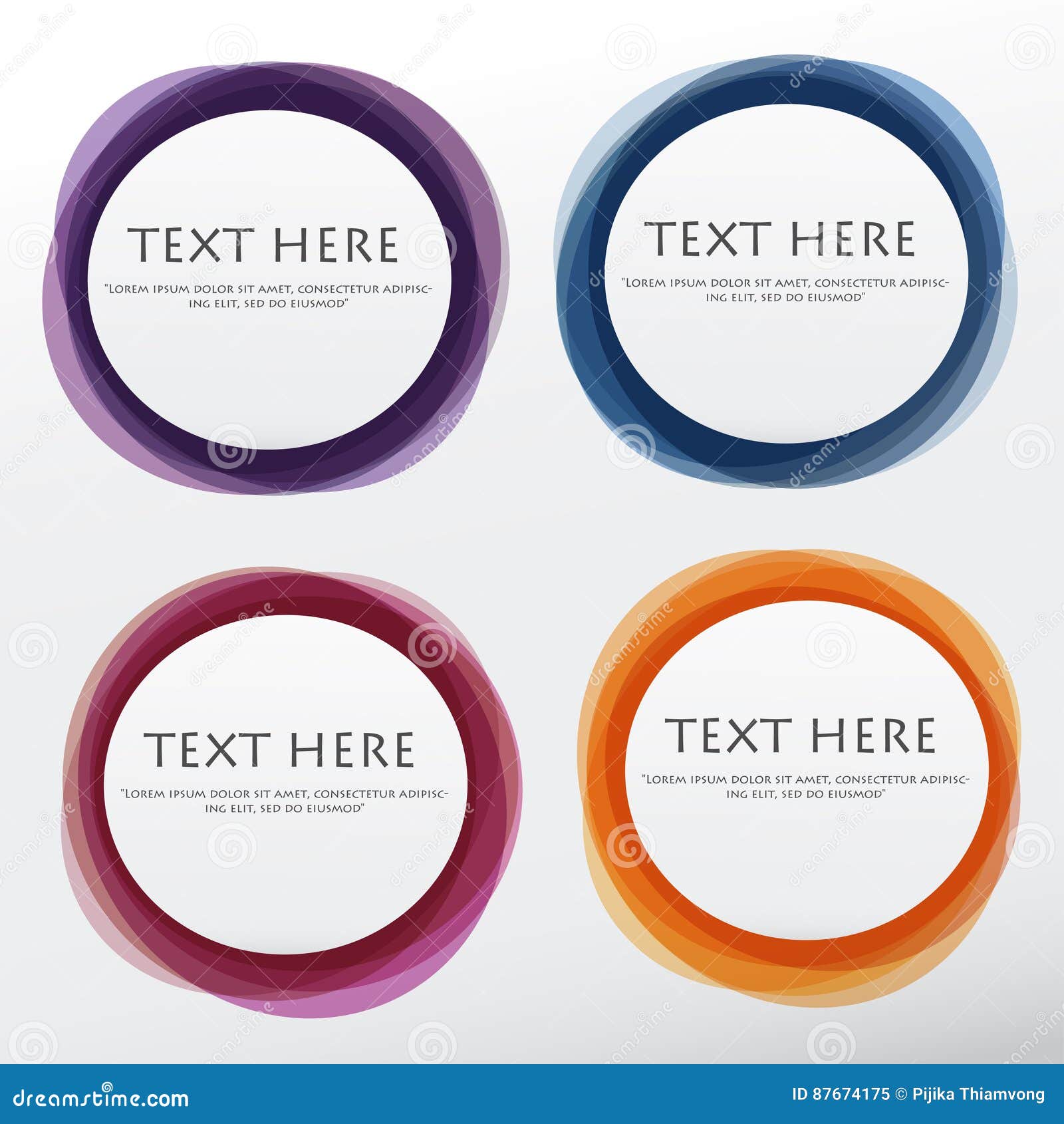 Set of Round Colorful Vector Shapes. Abstract Vector Banners Stock ...