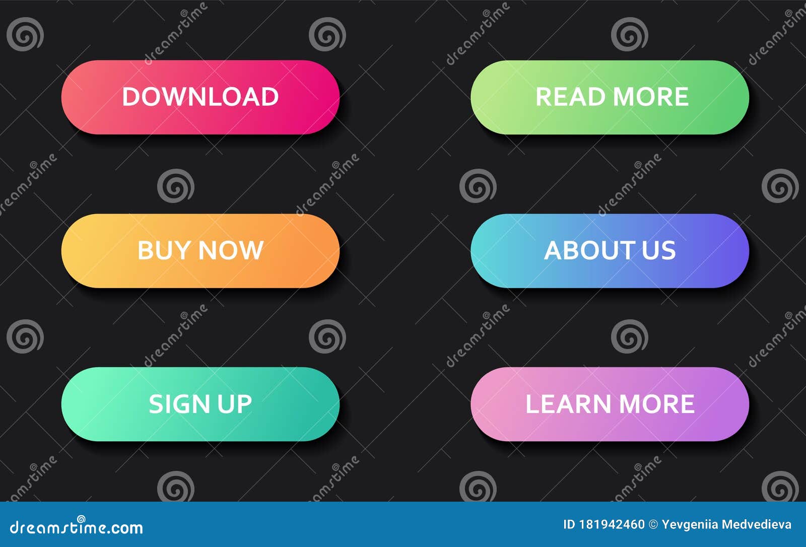 Set of Round Colorful Web Buttons for Internet Store Design Stock ...