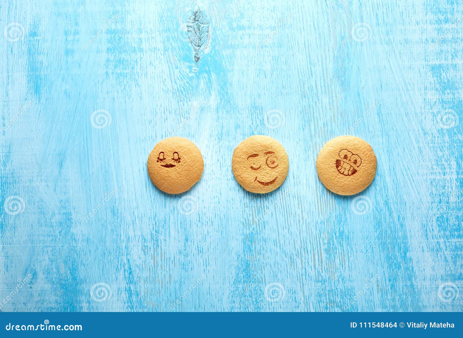 Set of Round Cookies with Different Emotions, Faces with Emotions Stock ...