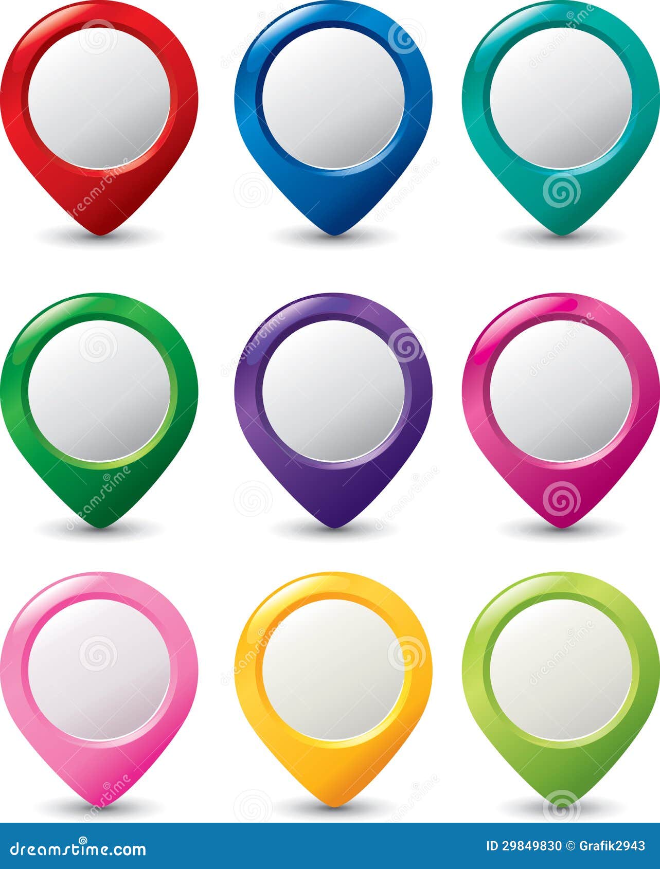 Set of round 3D pointers stock vector. Illustration of label - 29849830