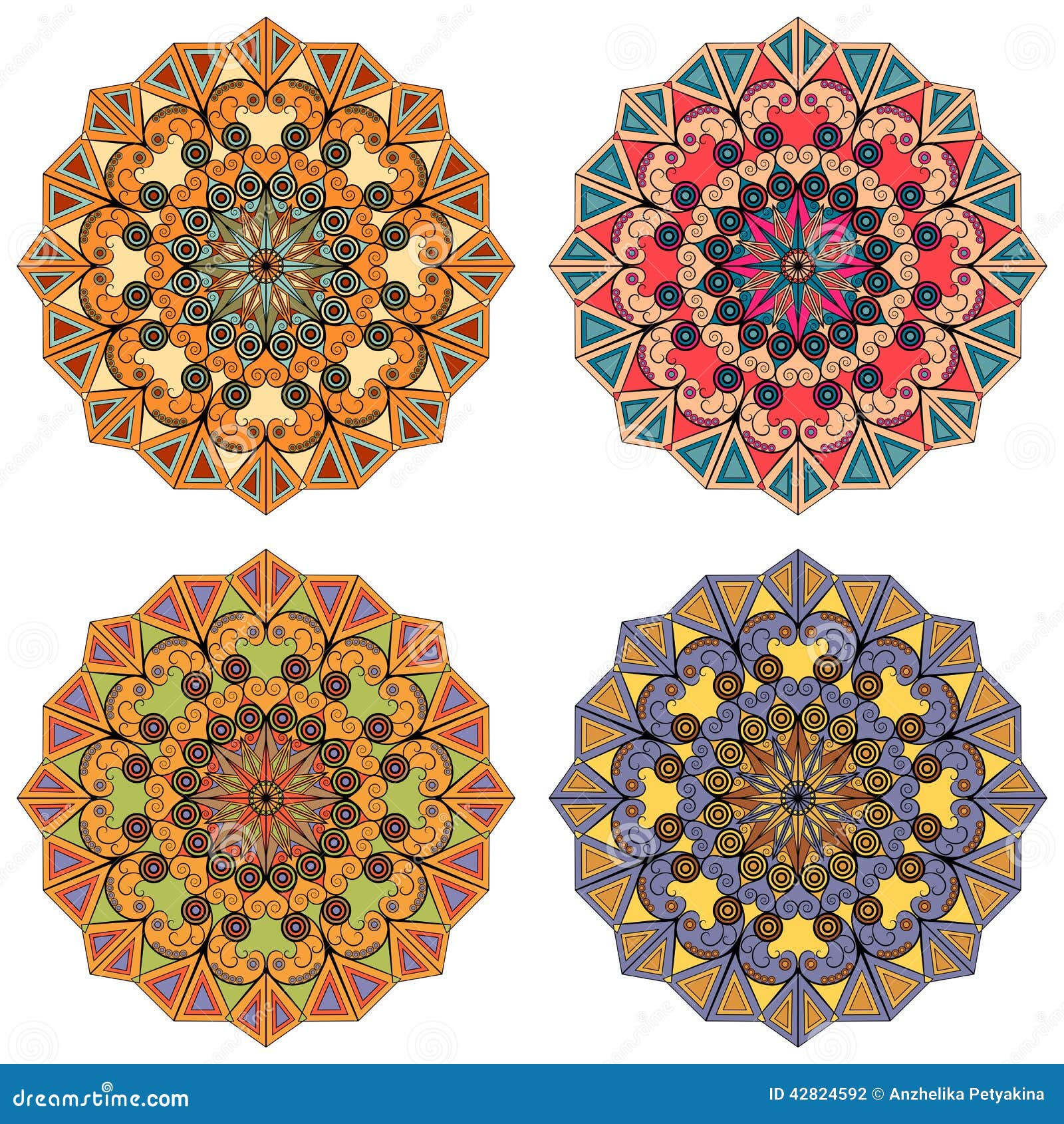 Set of Round Design Elements Stock Vector - Illustration of collection ...