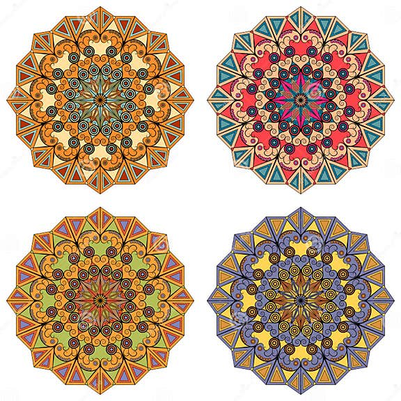 Set of Round Design Elements Stock Vector - Illustration of collection ...