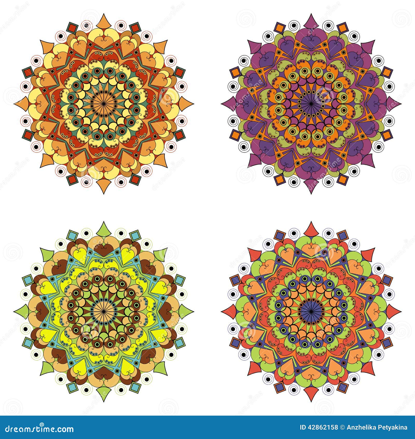 Set of Round Design Elements Stock Vector - Illustration of abstract ...