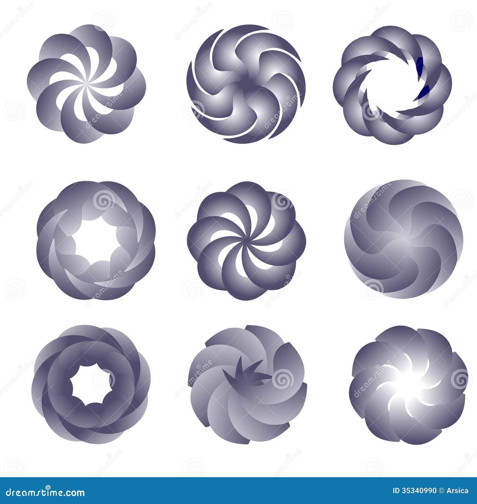 Set of Round Design Elements Stock Vector - Illustration of invitation ...