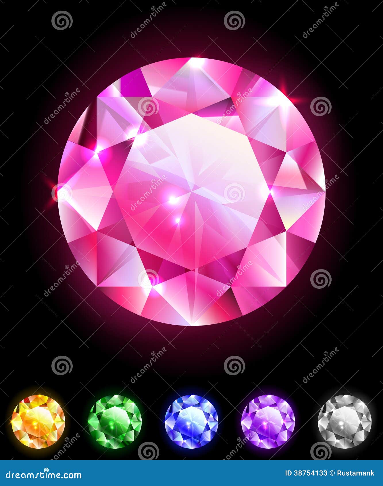 Set of round diamonds stock vector. Illustration of expensive - 38754133