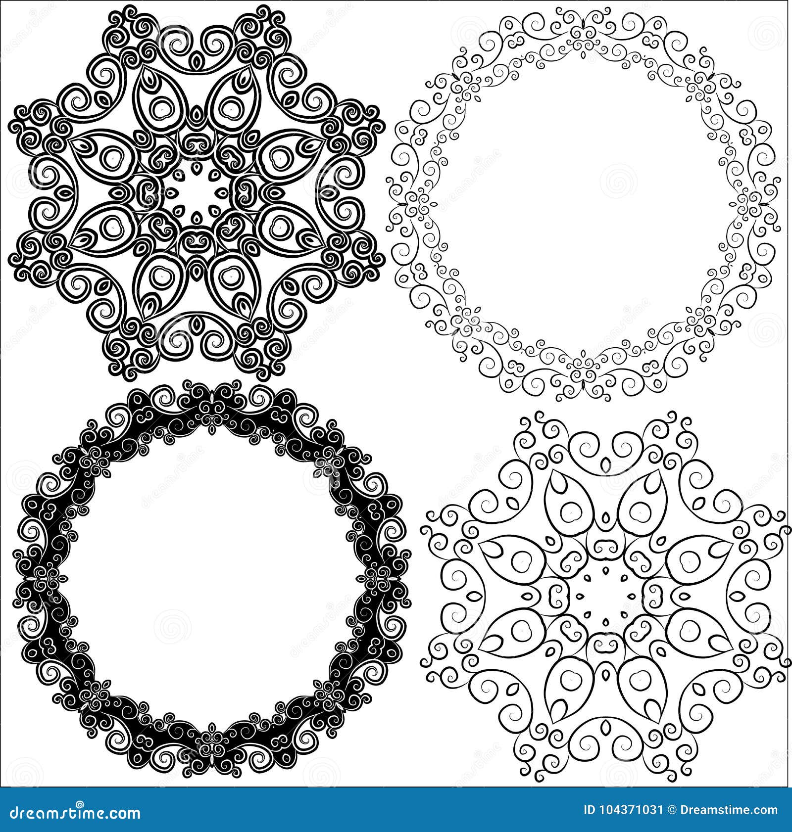 A Circular Pattern of Hand Drawn Swirls Stock Vector - Illustration of ...