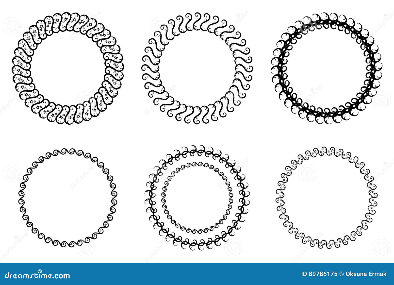 Set of round frames stock vector. Illustration of advertising - 89786175