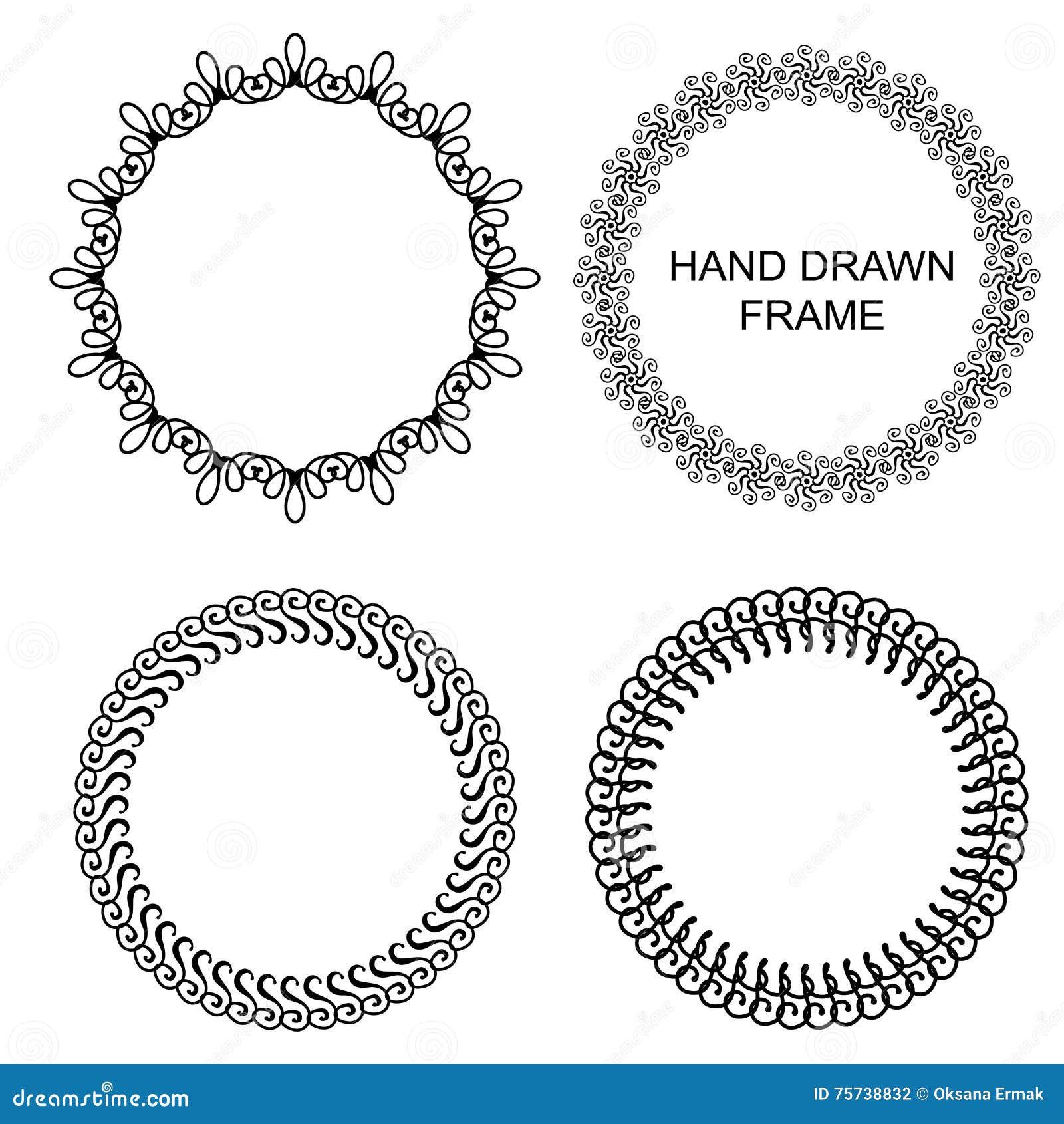 Set of round frames stock illustration. Illustration of artwork - 75738832