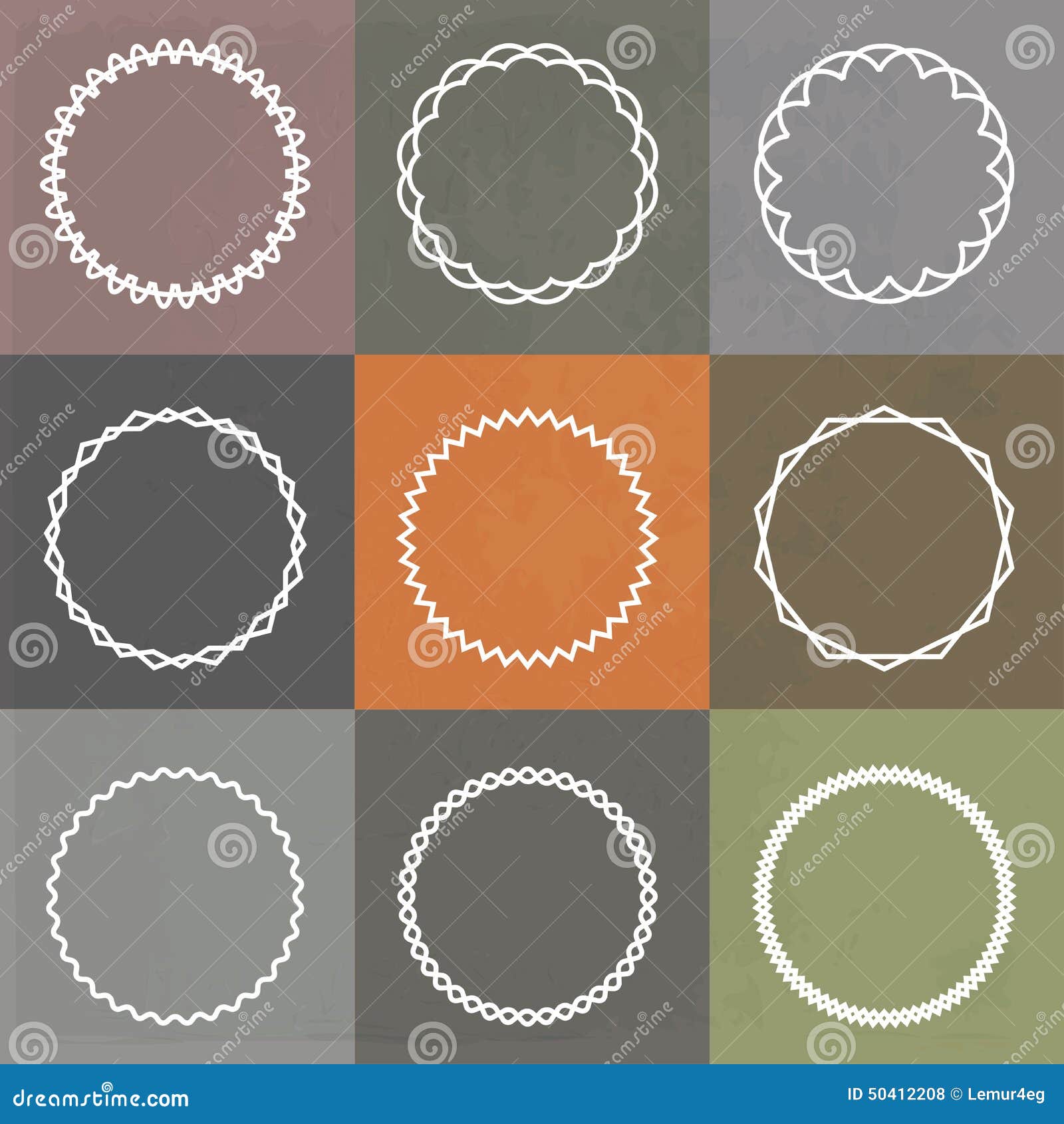 Set of round frames stock vector. Illustration of decorative - 50412208