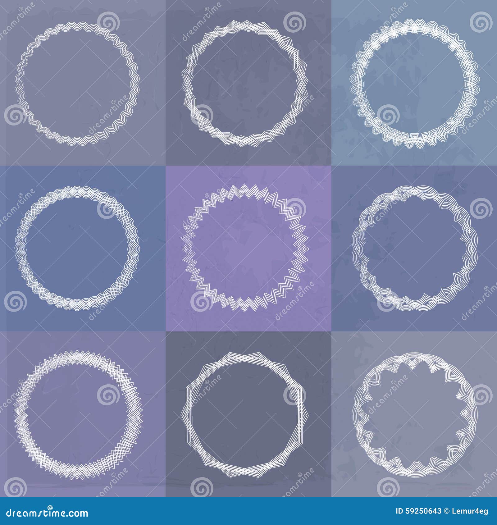 Set of round frames stock vector. Illustration of details - 59250643