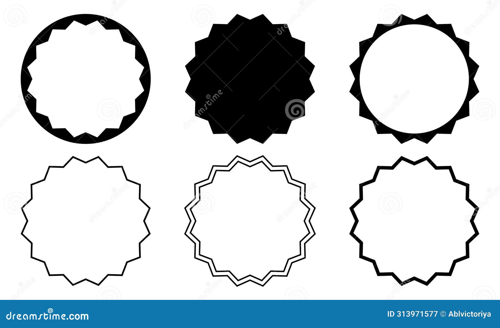 Wiggly Circle Frame. Round Shape With Curvy Borders. Wavy Vignette ...