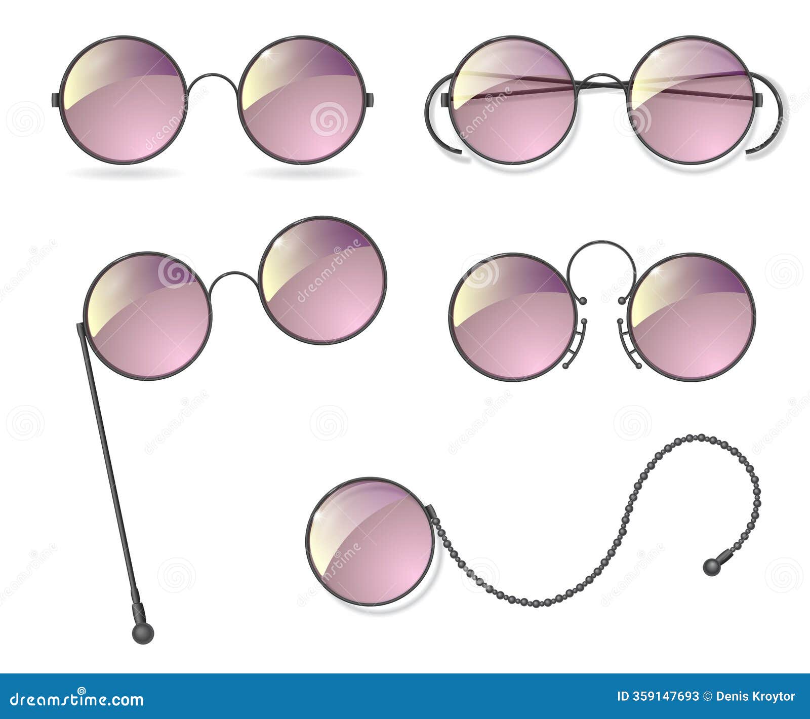 Round Eye Glasses Logo.Linear Hand Draw Cartoon Smiling Cute Little Bee ...