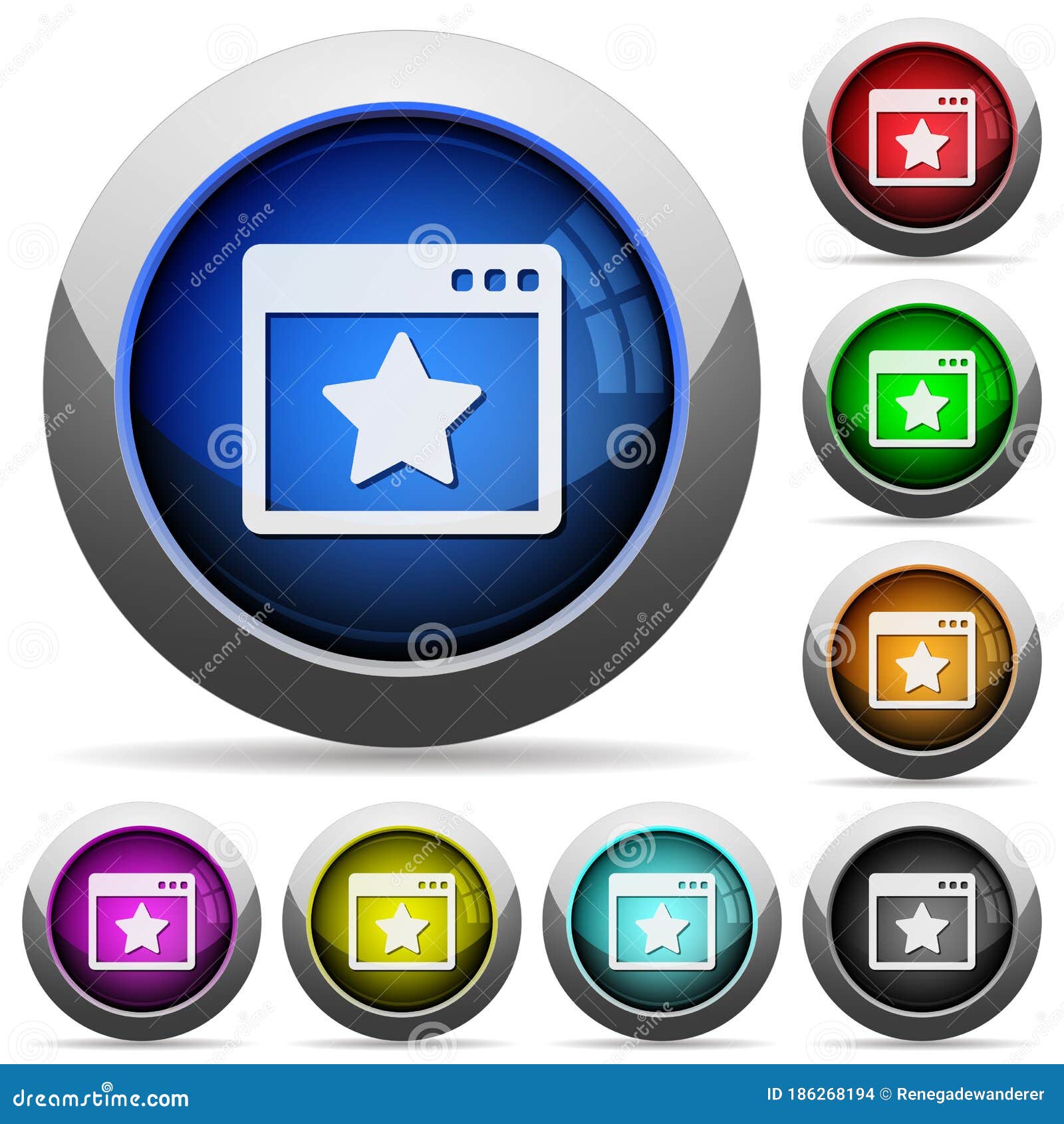 Favorite Application Button Set Stock Vector - Illustration of ...