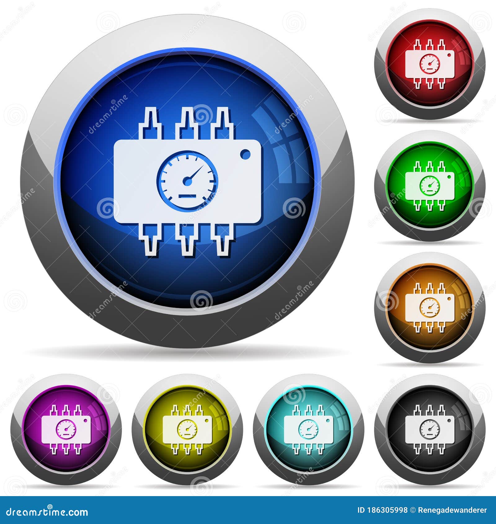 Hardware Diagnostics Button Set Stock Illustration - Illustration of ...