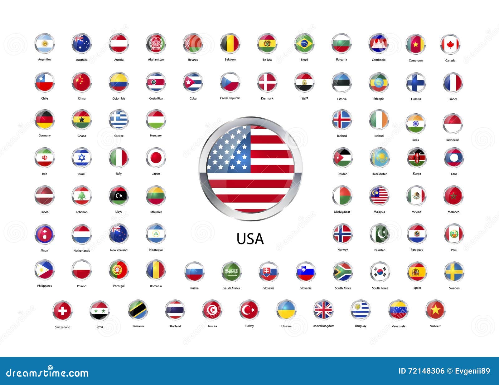 Set Popular Country Flags Glossy Round Icon Set Vector Image Images Set Popular Country Flags Glossy Round Icon Set Vector Image Images
