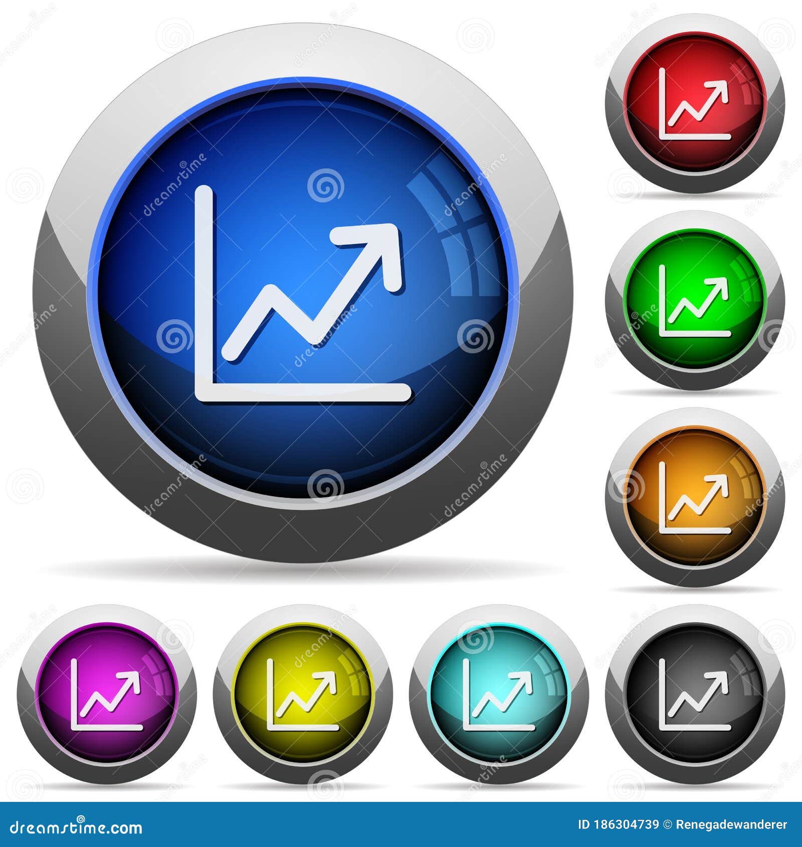 Line graph button set stock illustration. Illustration of information ...