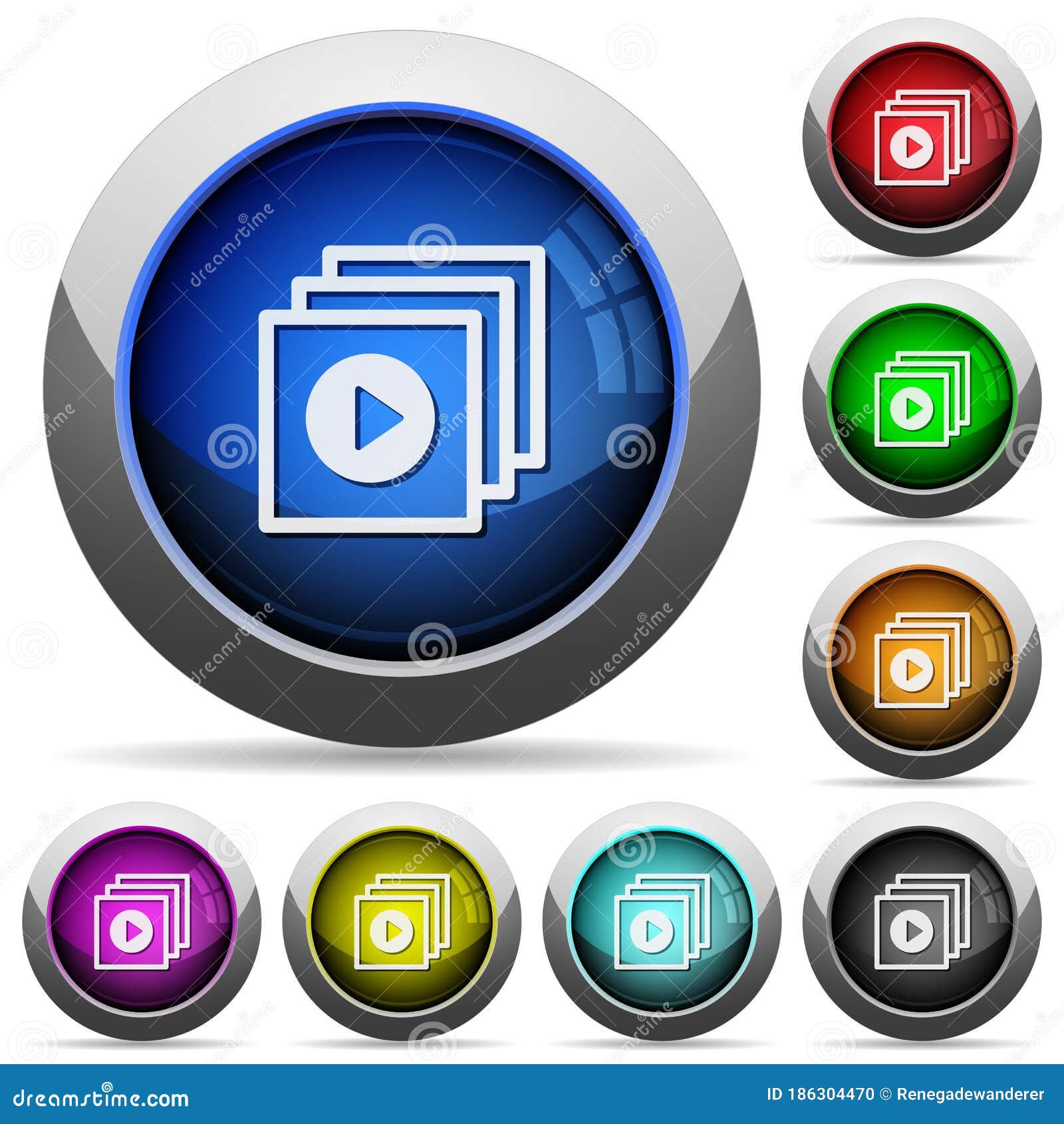 Play files button set stock illustration. Illustration of entertainment ...