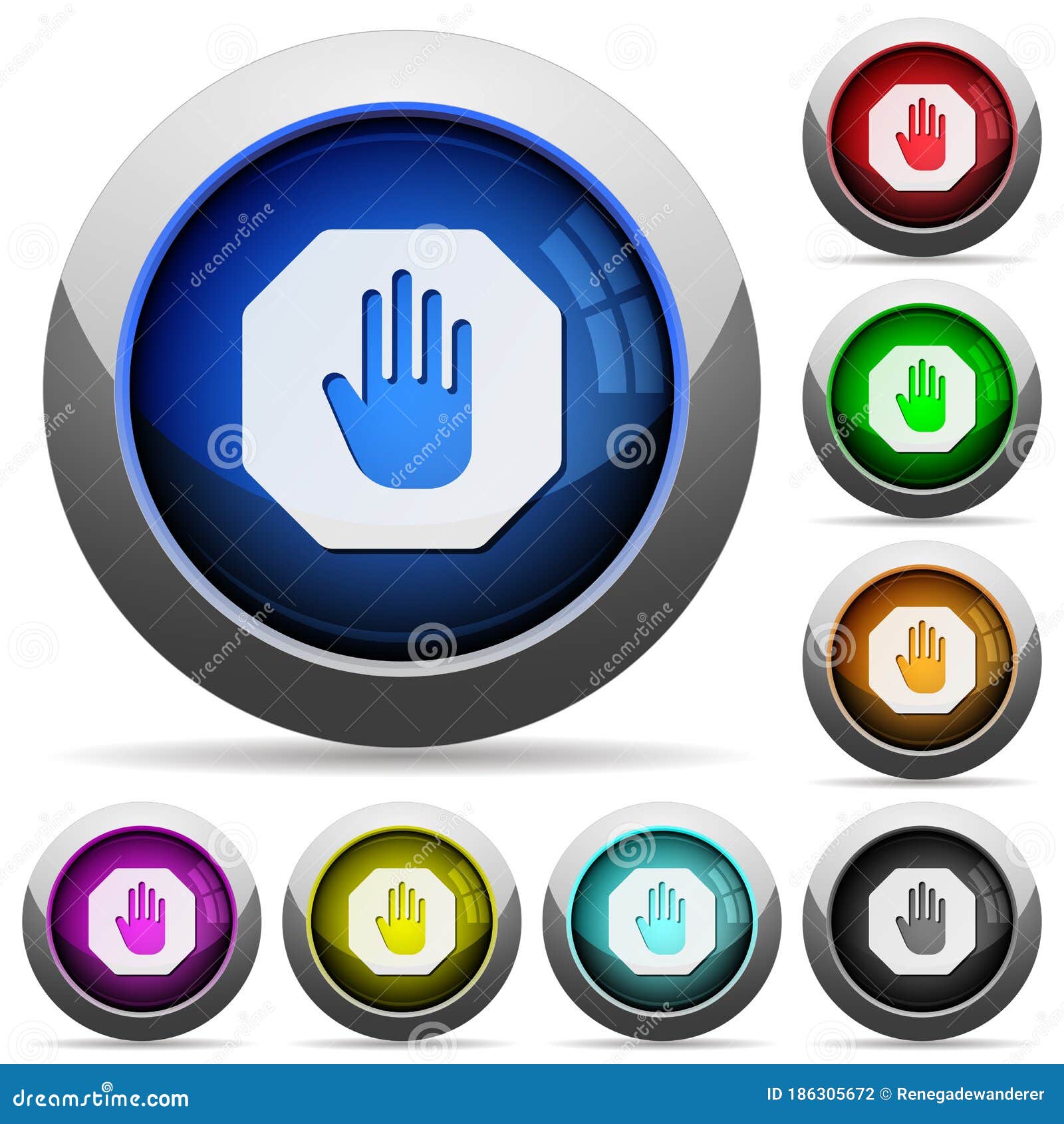 Stop sign button set stock illustration. Illustration of advice - 186305672