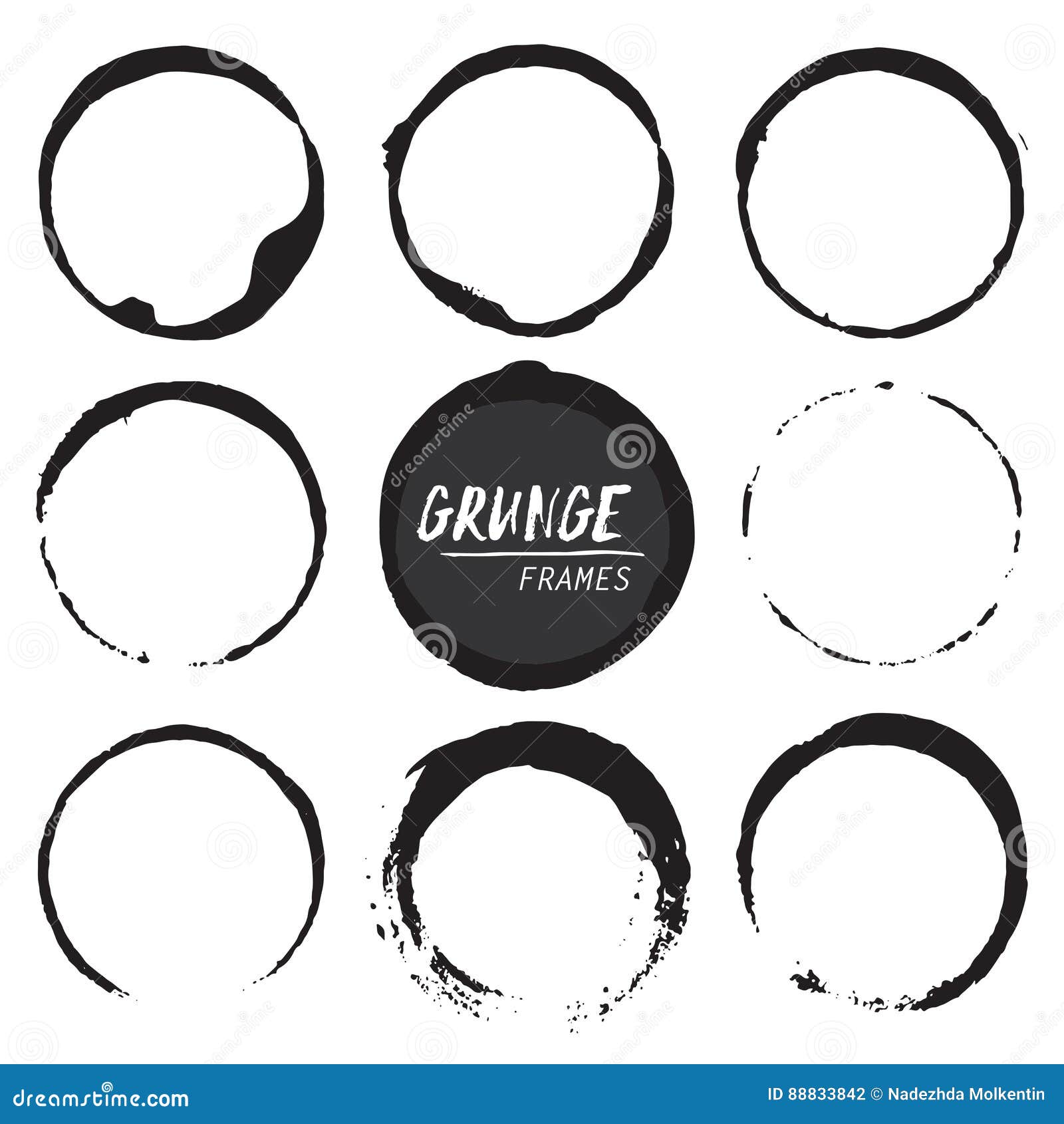 Round Grunge Golden Frame On On Transparent Background. Circle Luxury ...