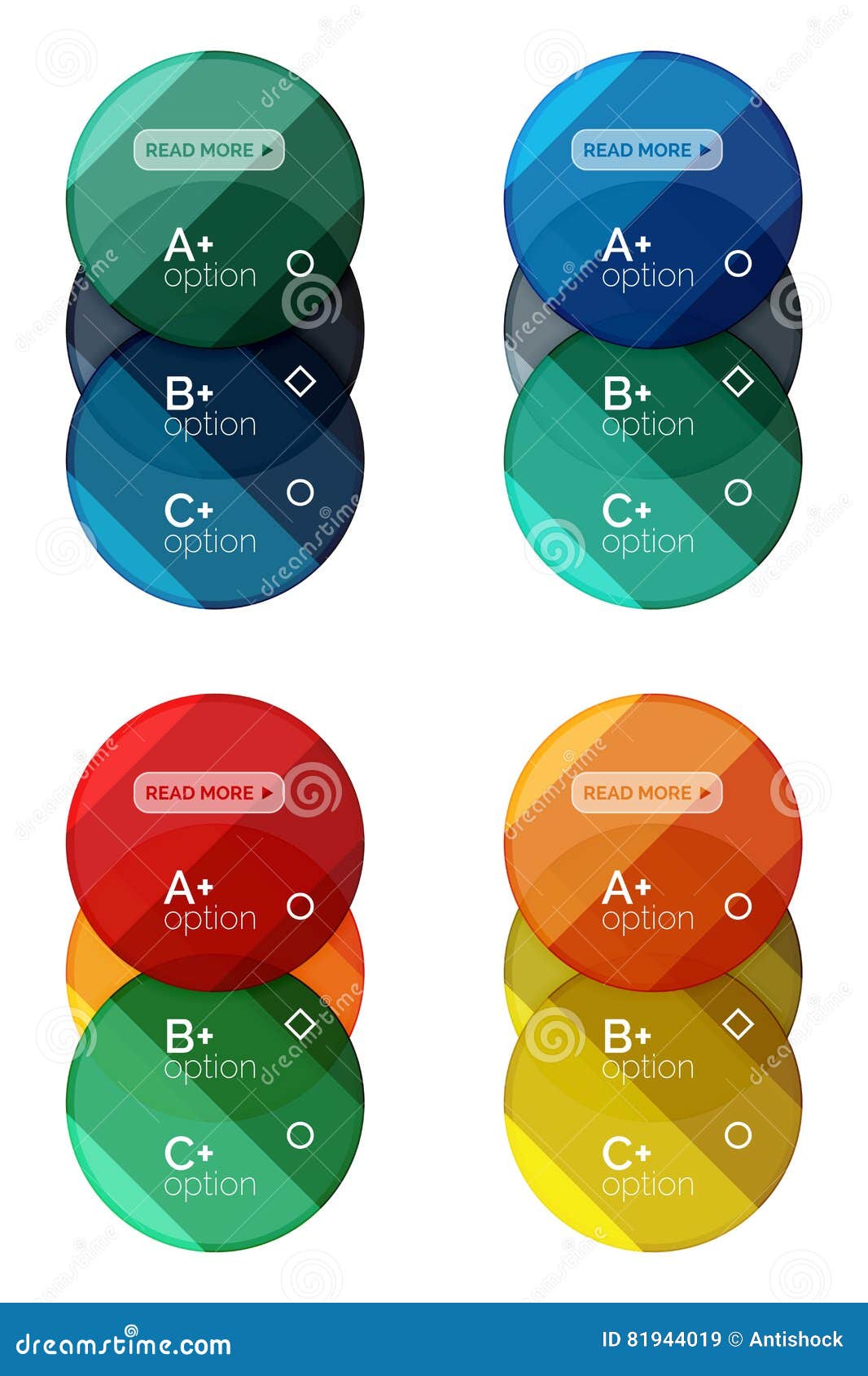 Set of Round Infographic Banners with Options Stock Vector ...