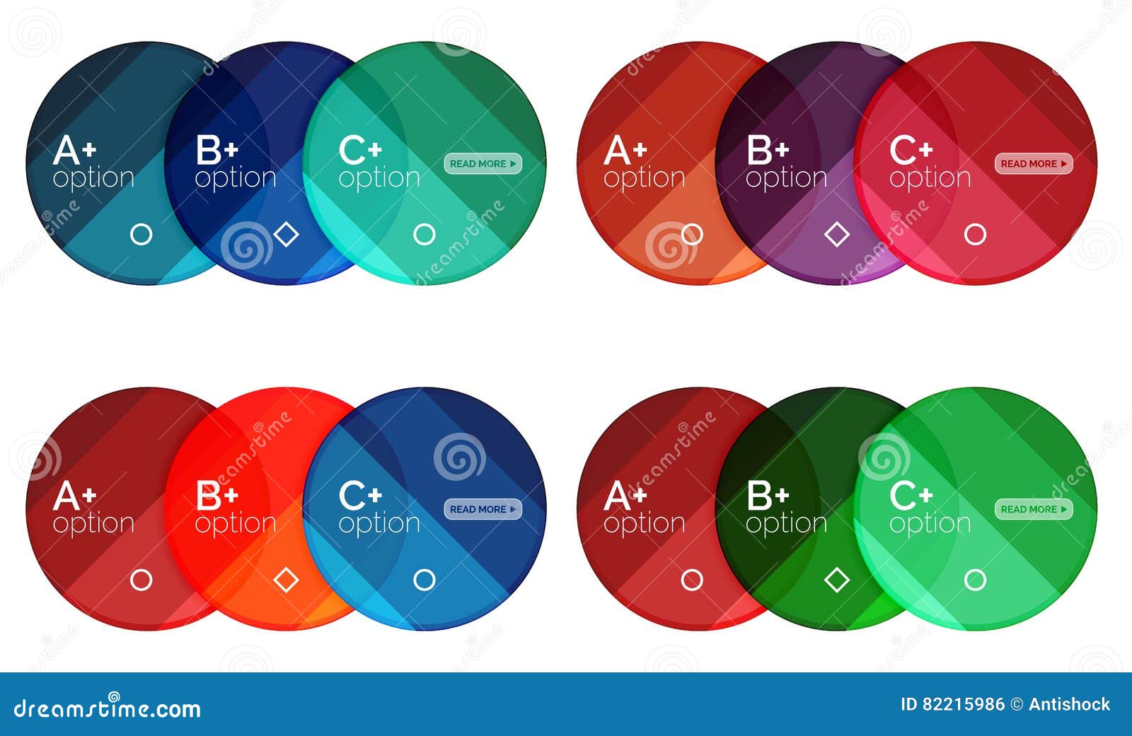 Set of Round Infographic Banners with Options Stock Vector ...