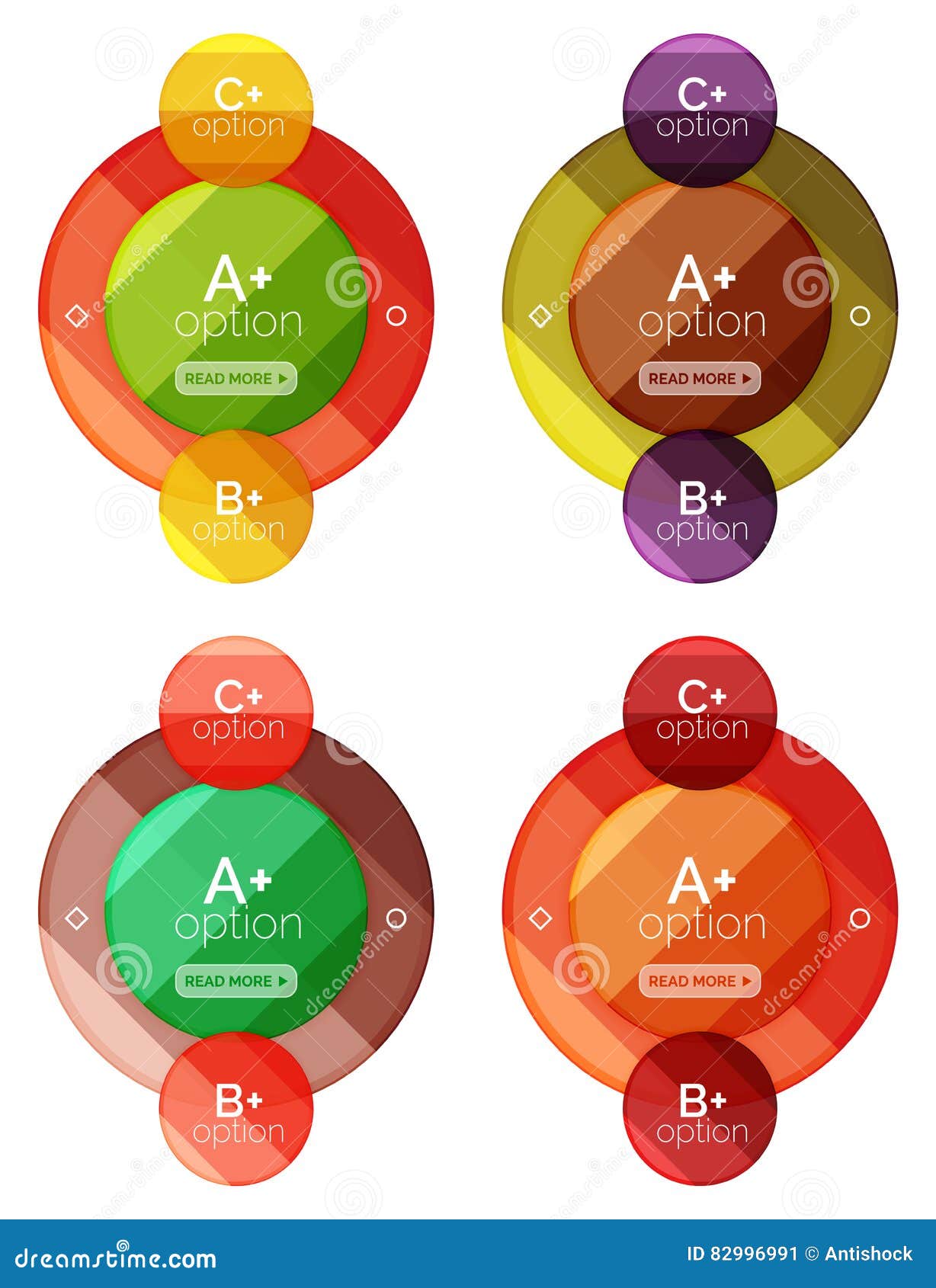 Set of Round Infographic Banners with Options Stock Illustration ...