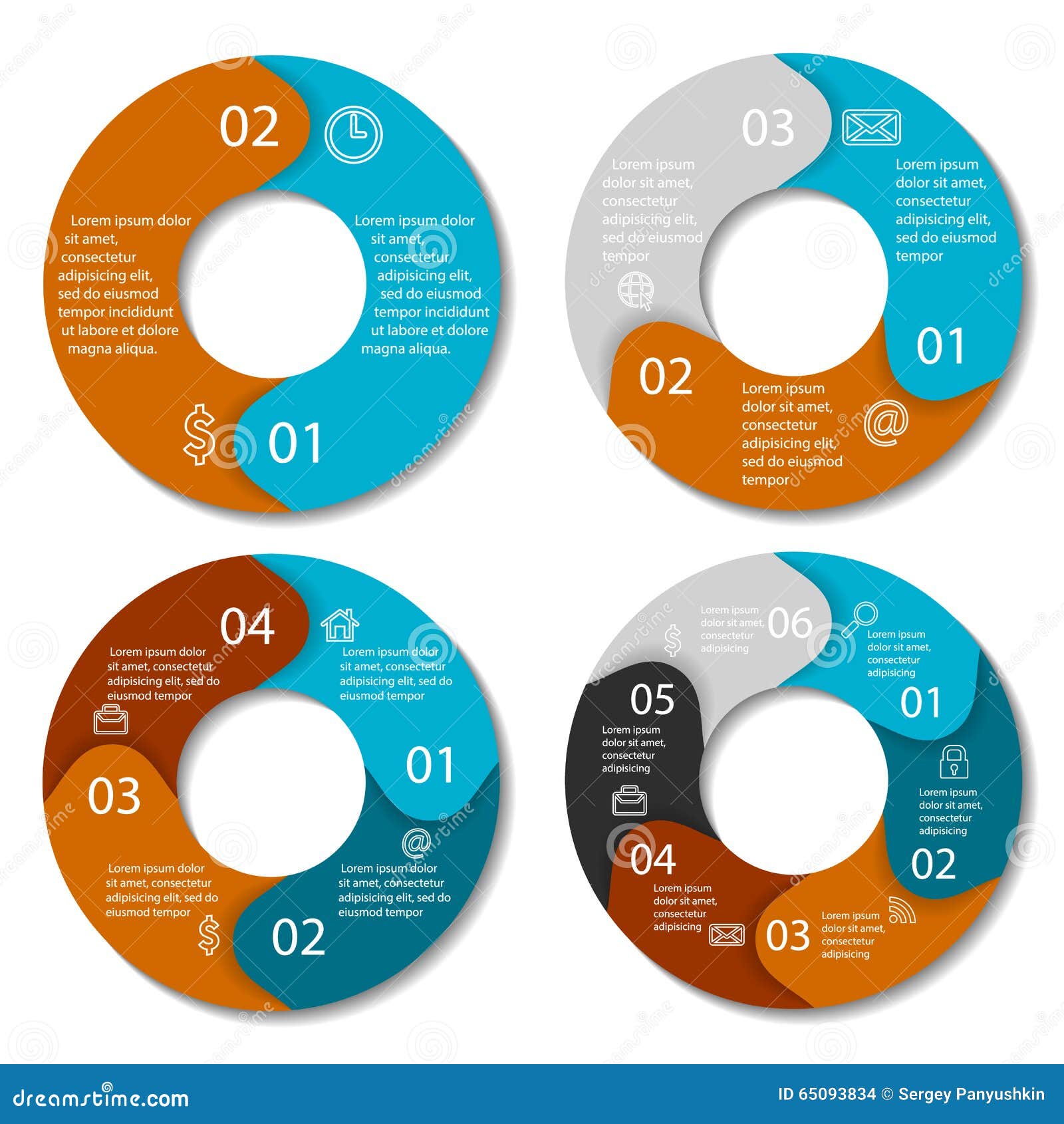 Set of Round Infographic Diagram Stock Vector - Illustration of circle ...