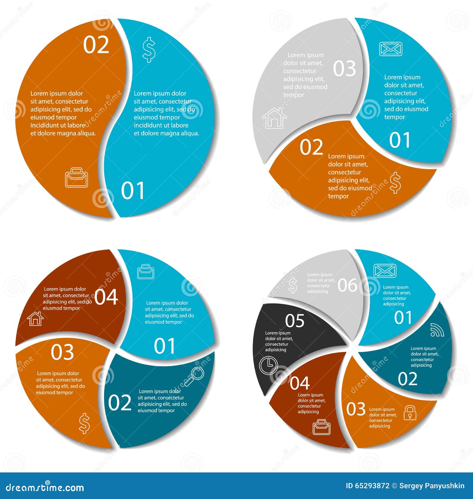 Set of round infographic stock vector. Illustration of information ...