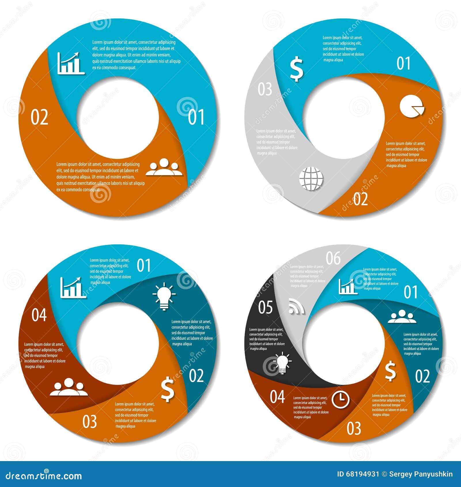 Set of Round Infographic Diagram Stock Vector - Illustration of ideas ...