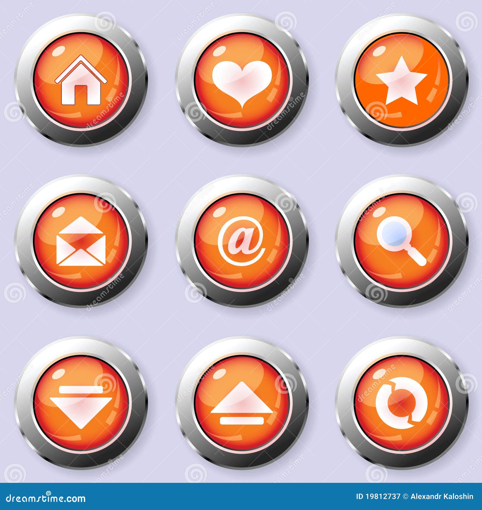 A Set of Round Internet Buttons Stock Vector - Illustration of element ...