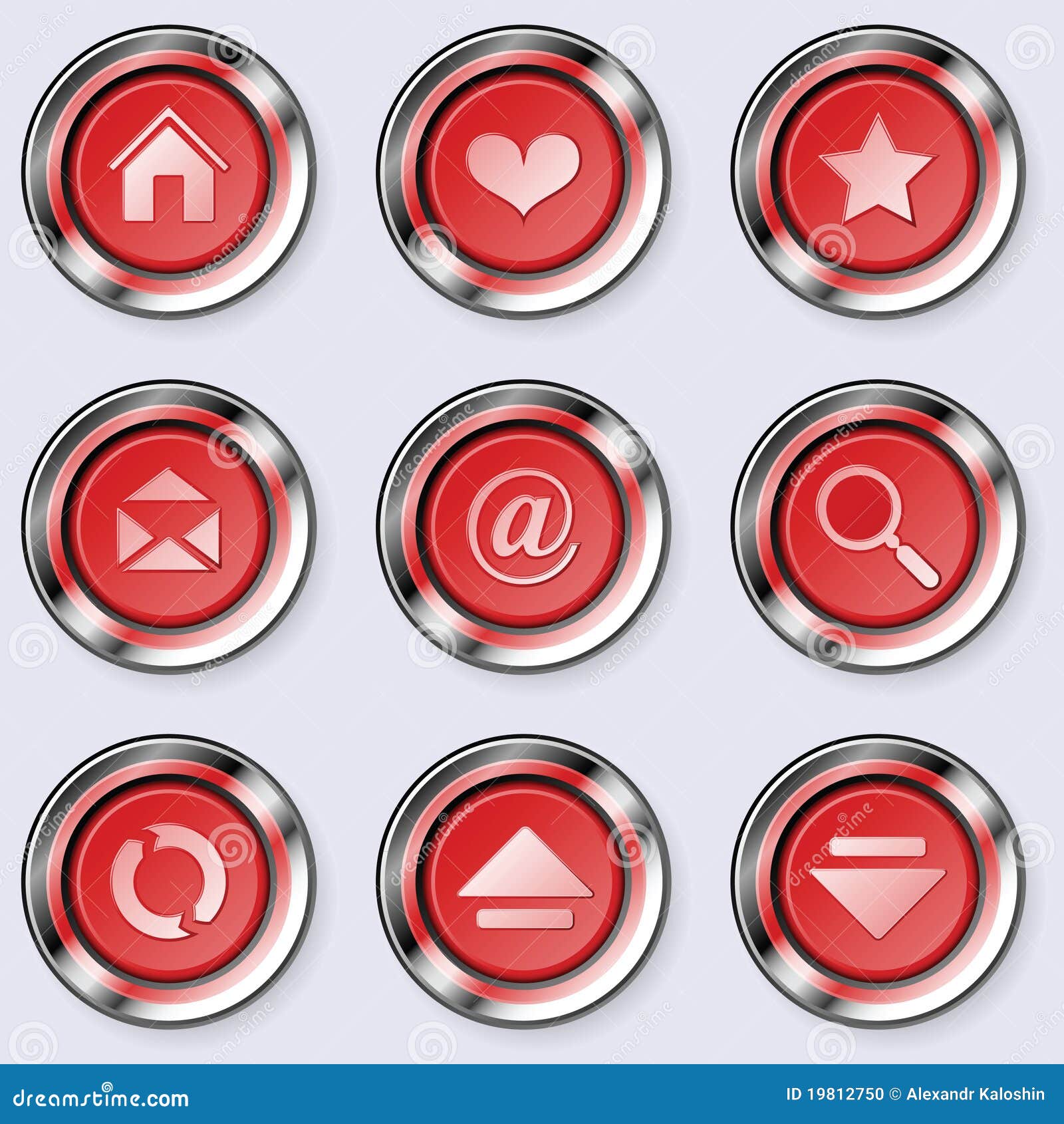 A Set of Round Internet Buttons Stock Vector - Illustration of gradient ...