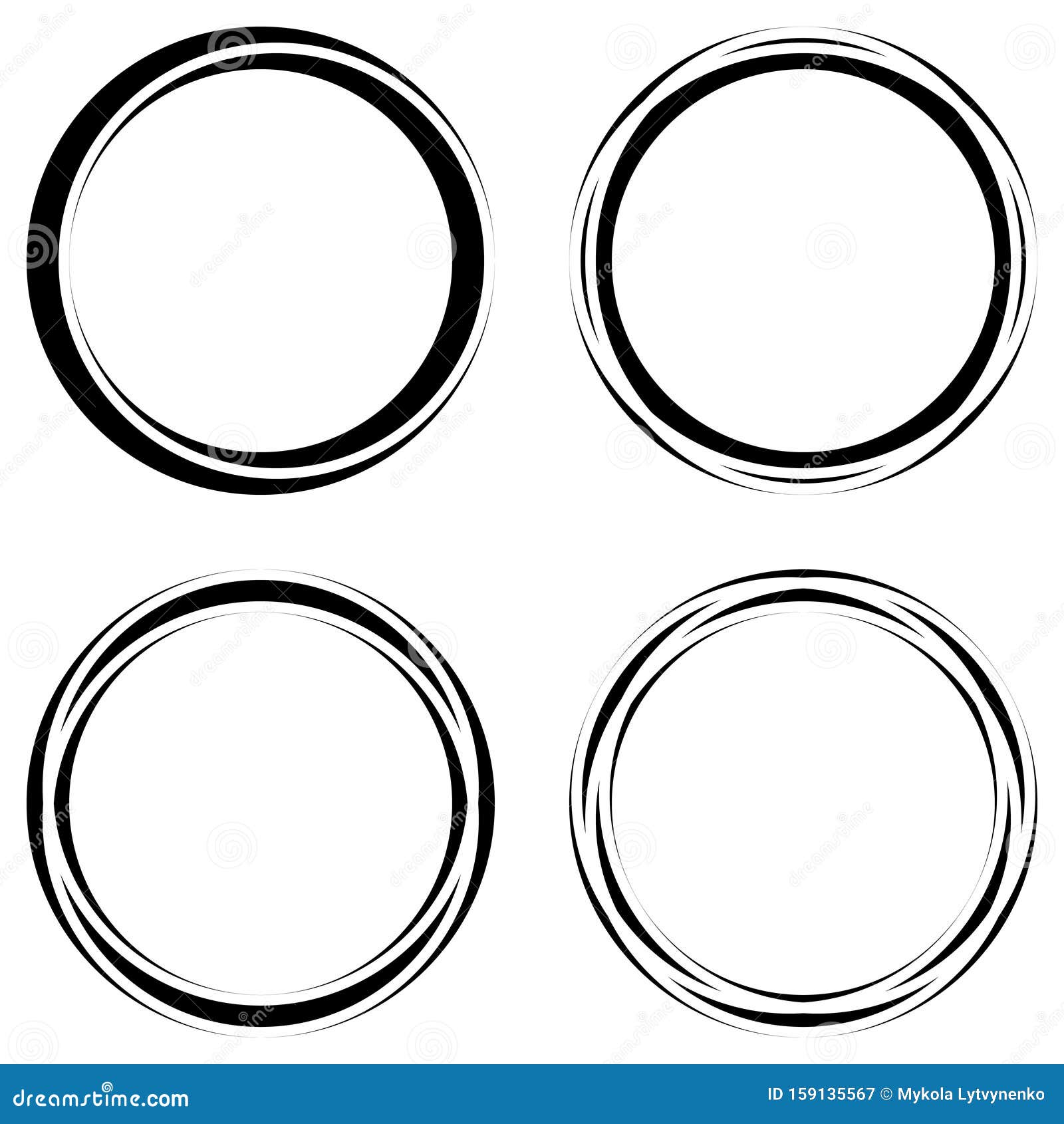 Set Round Logo Frames with Geometric Pattern, Vector Round Pattern for ...