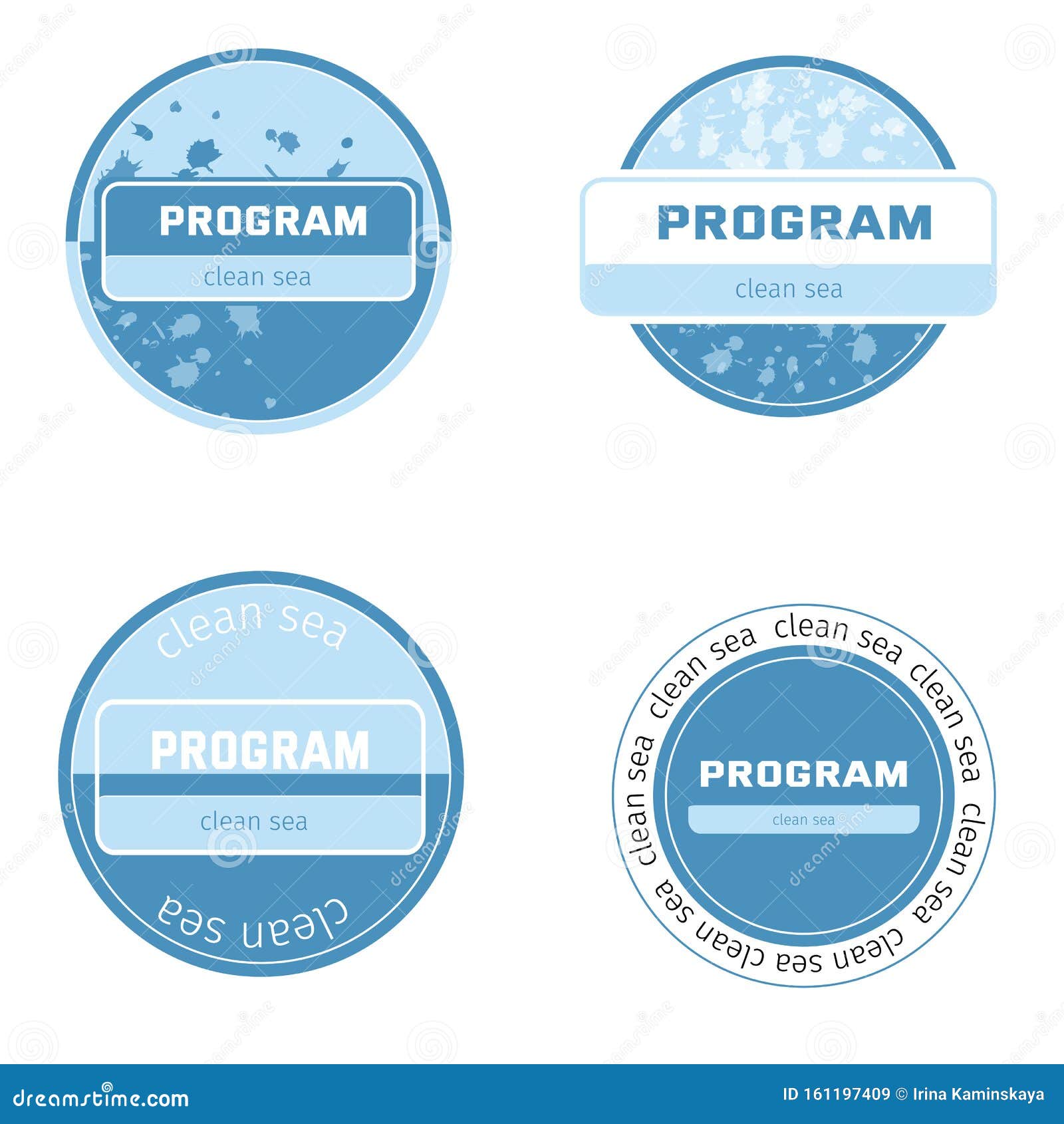 Round Logos With Raven In Black And White Vector Illustration ...