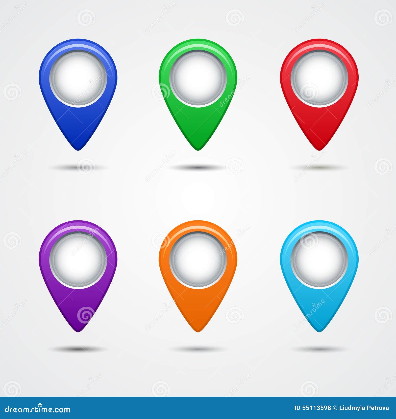 Set of round map pointers stock vector. Illustration of bubble - 55113598