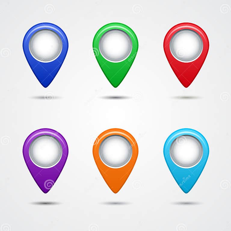 Set of round map pointers stock vector. Illustration of bubble - 55113598