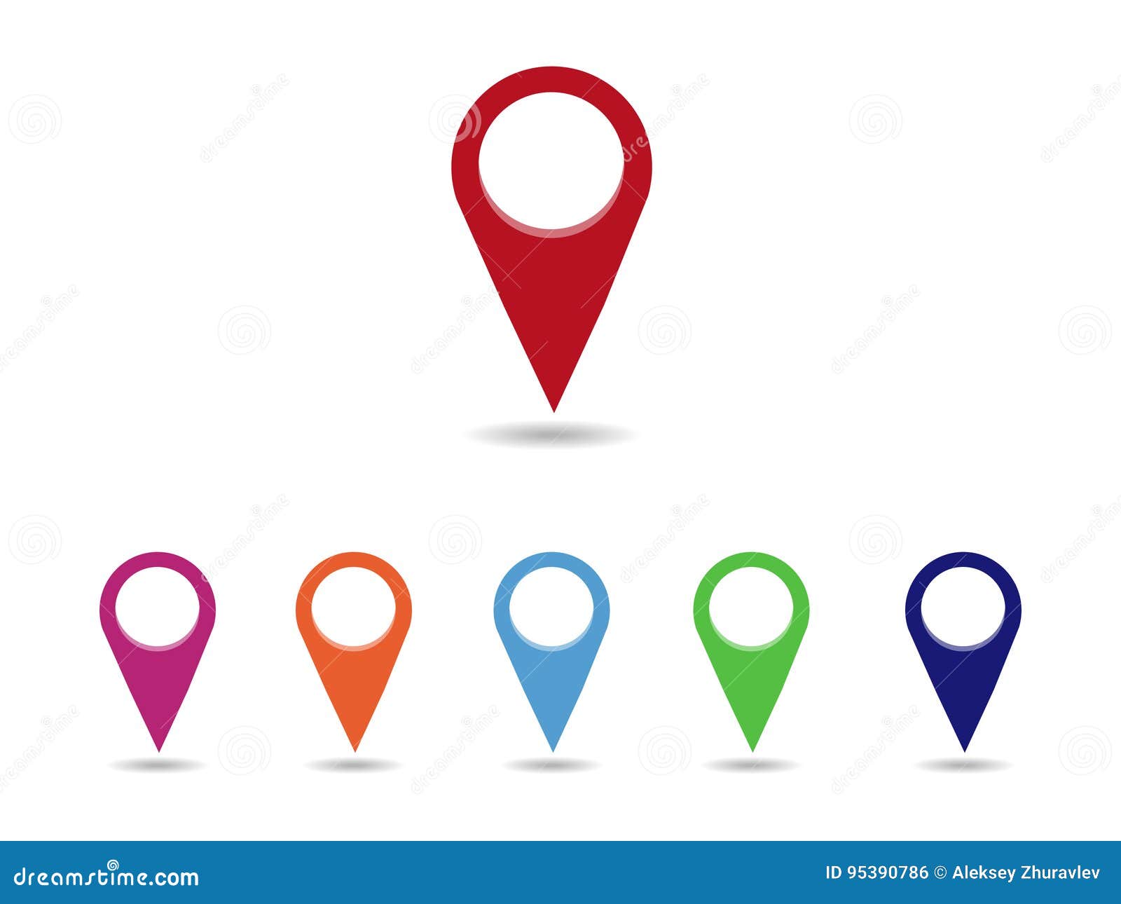 Set of round map pointers stock vector. Illustration of arrow - 95390786