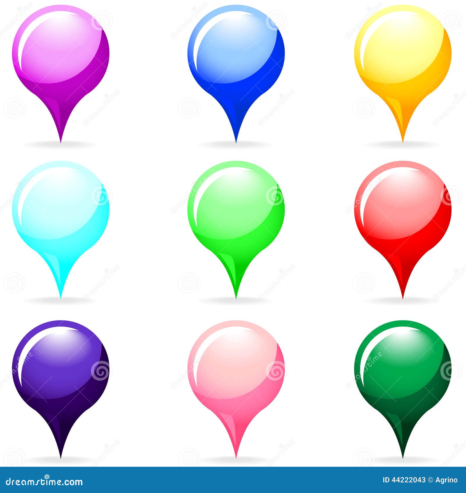 Set of round map pointers stock vector. Illustration of symbol - 44222043