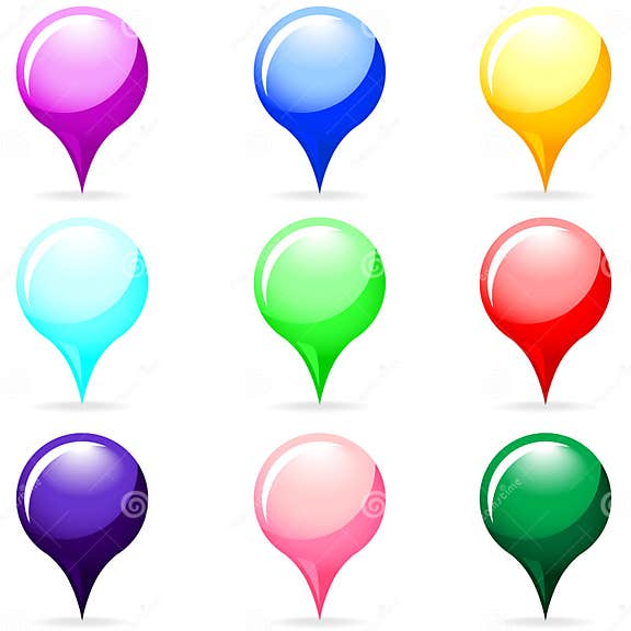 Set of round map pointers stock vector. Illustration of symbol - 44222043