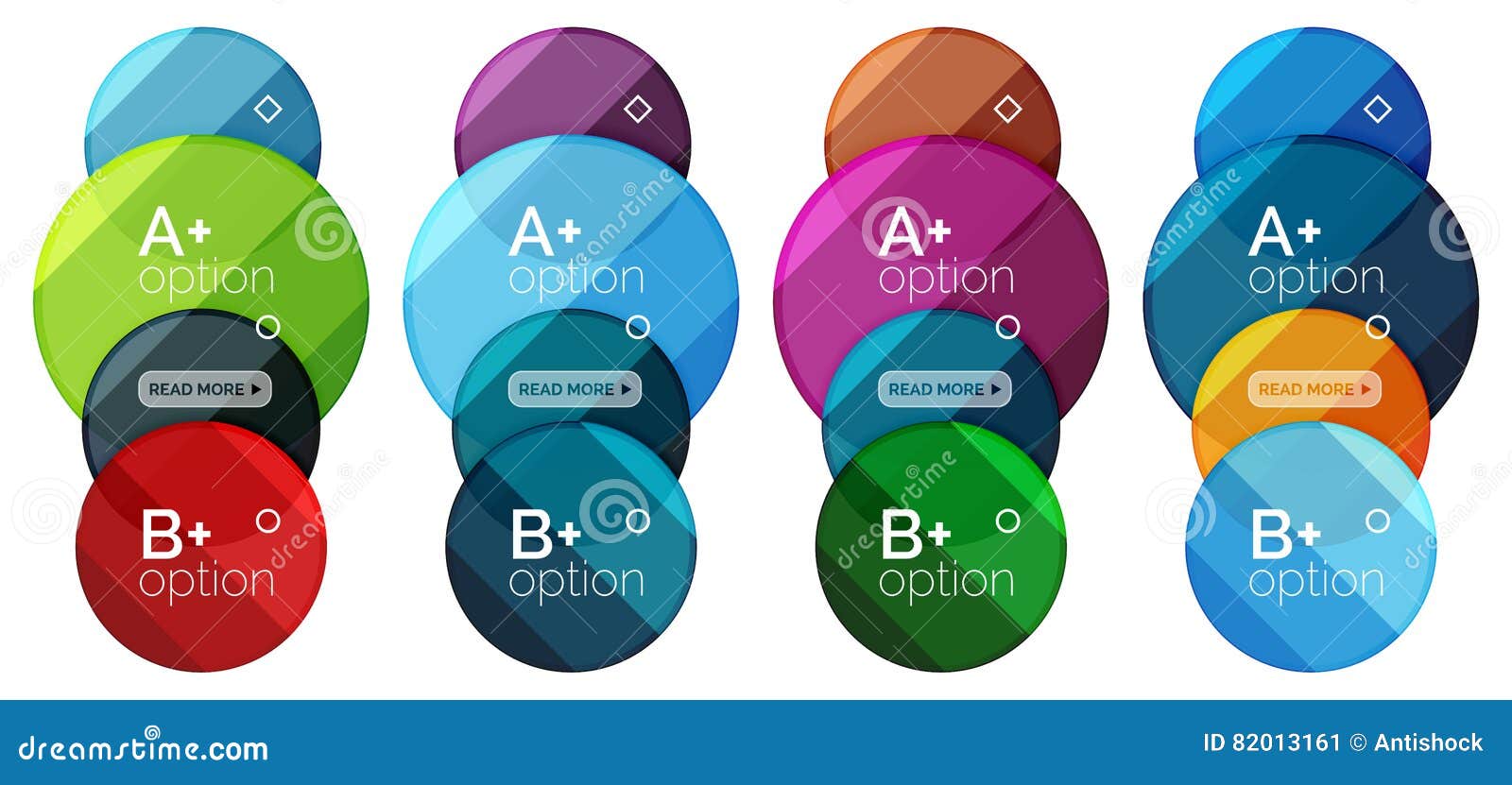 Set of Round Option Diagram Template for Your Data or Options Stock ...