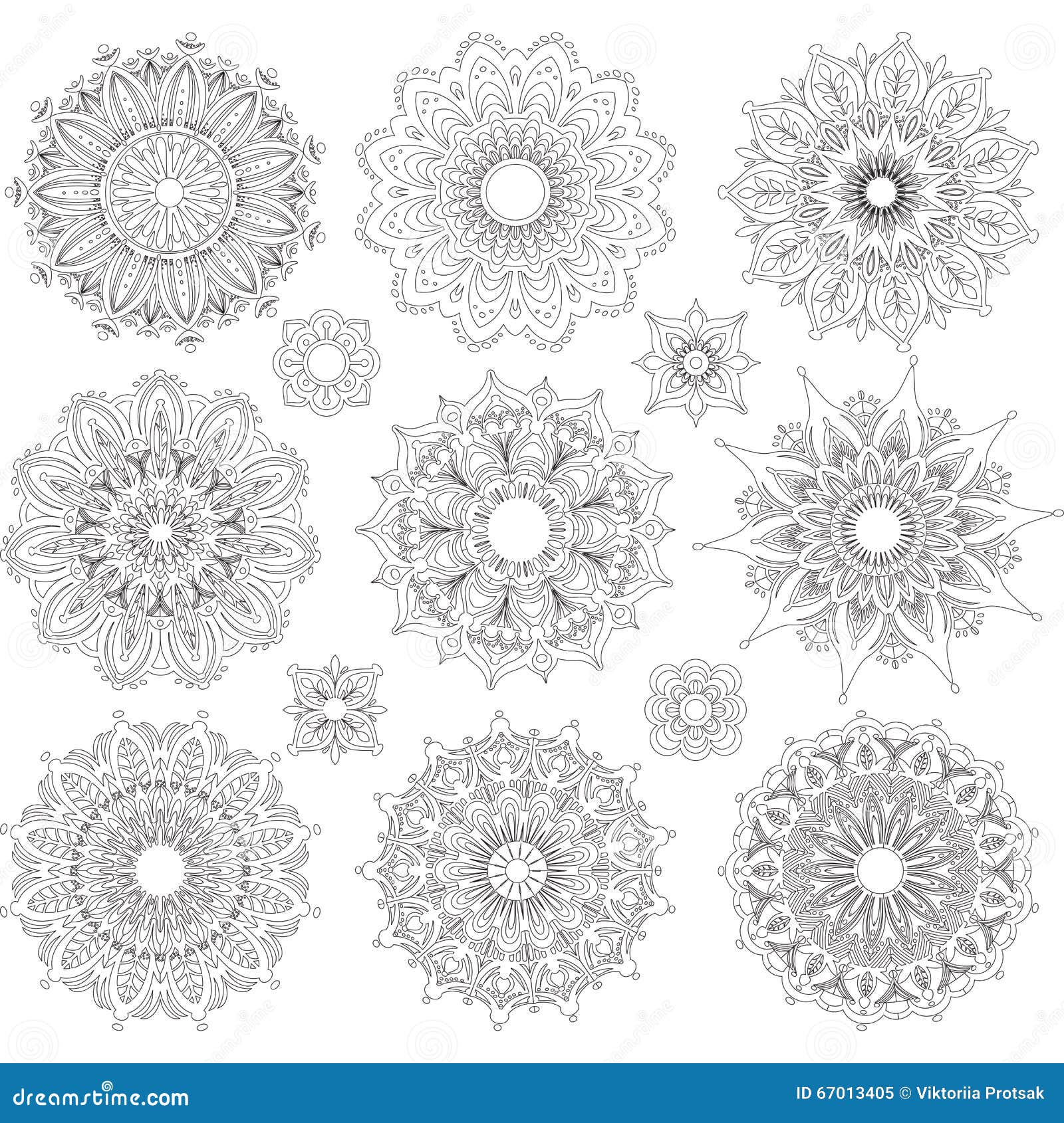 Set of Round Ornament Patterns Stock Vector - Illustration of motive ...