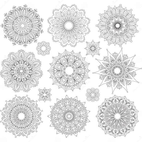 Set of Round Ornament Patterns Stock Vector - Illustration of motive ...