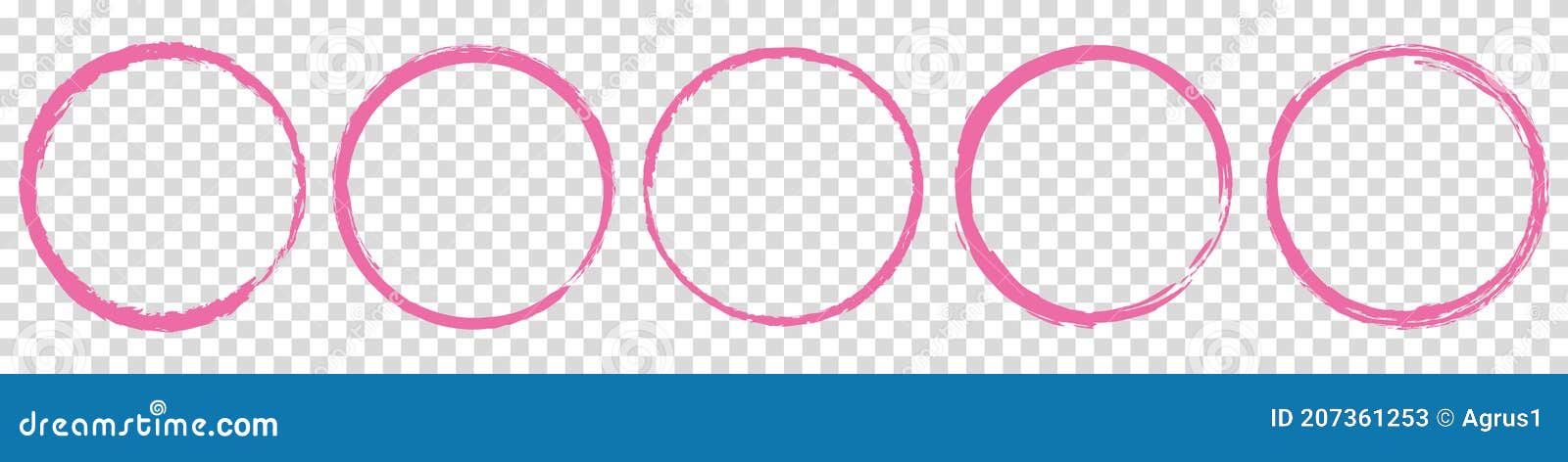 Set of Round Pink Frame Banner Isolated on Transparent Background Stock ...