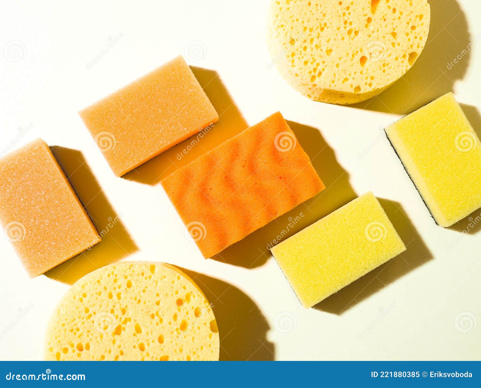 Set of Round and Rectangular Foam Rubber Sponges. Abstract Geometric ...