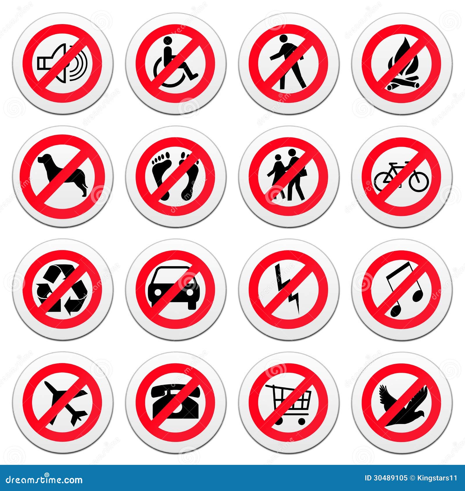 Set of round road signs stock illustration. Illustration of school ...