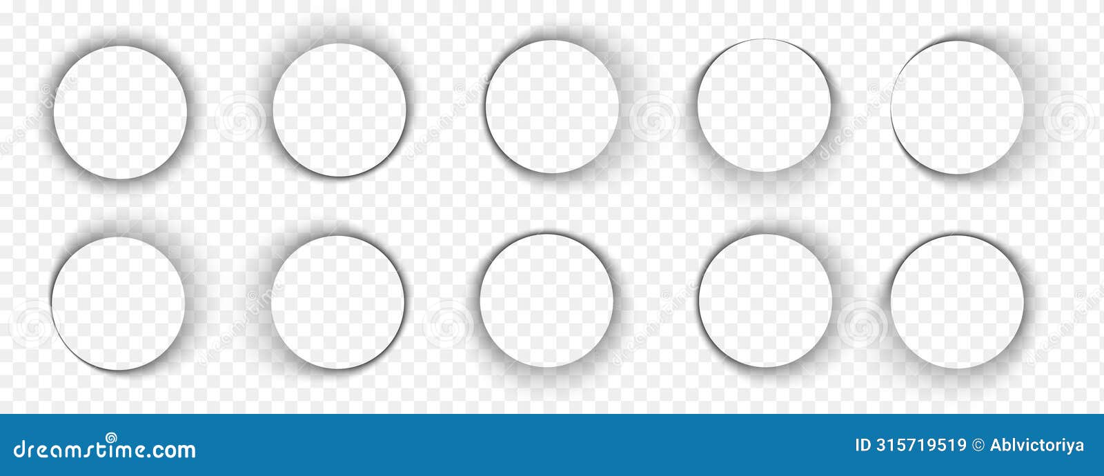 Set of Round Shadows. Circle Soft Overlay Effect Stock Vector ...