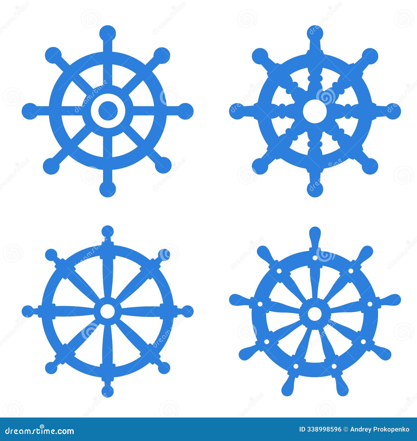 Set of round ship rudder stock vector. Illustration of cartoon - 338998596