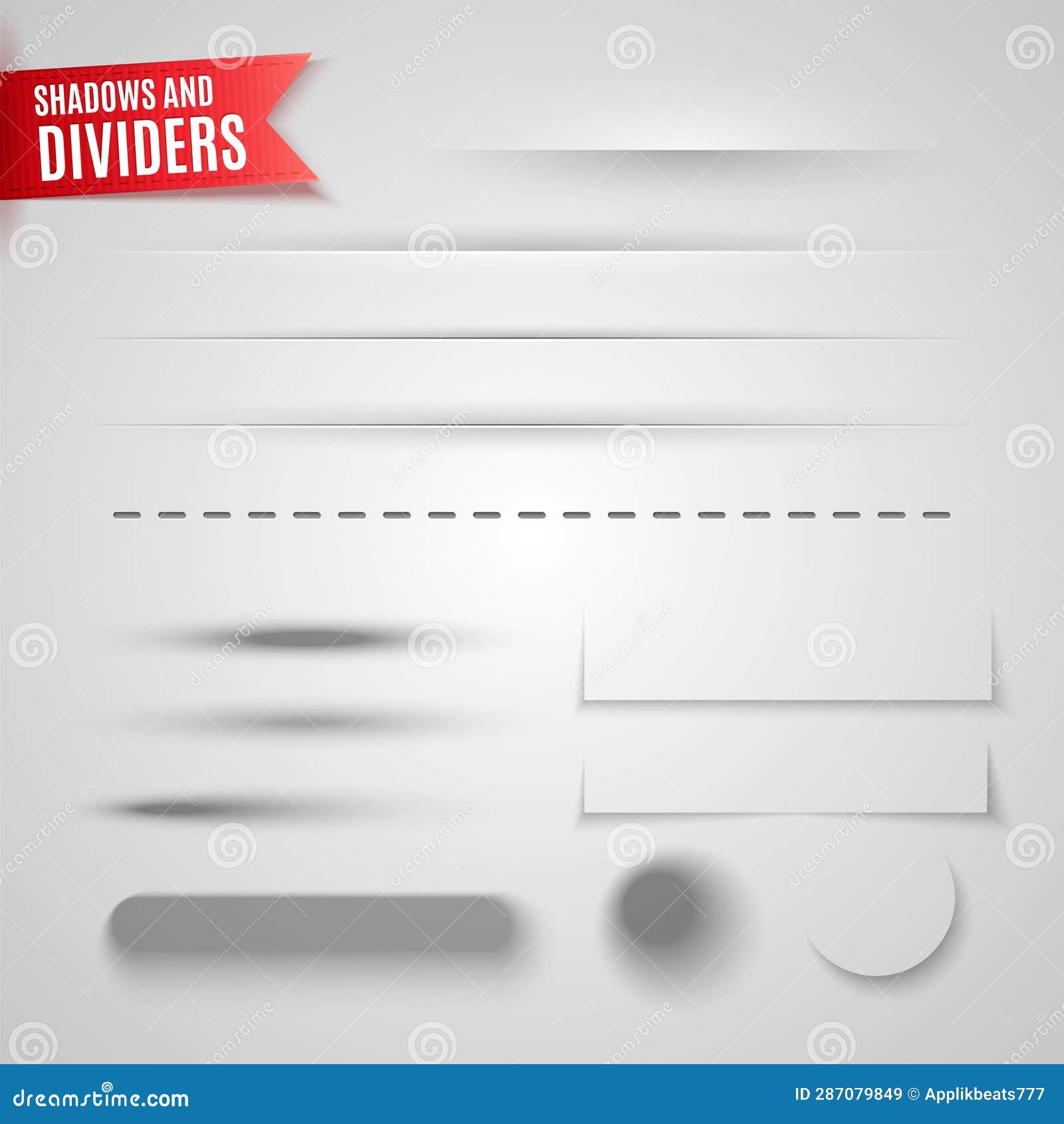 Set of Round and Square Shadows and Dividers with Transparency for Your ...